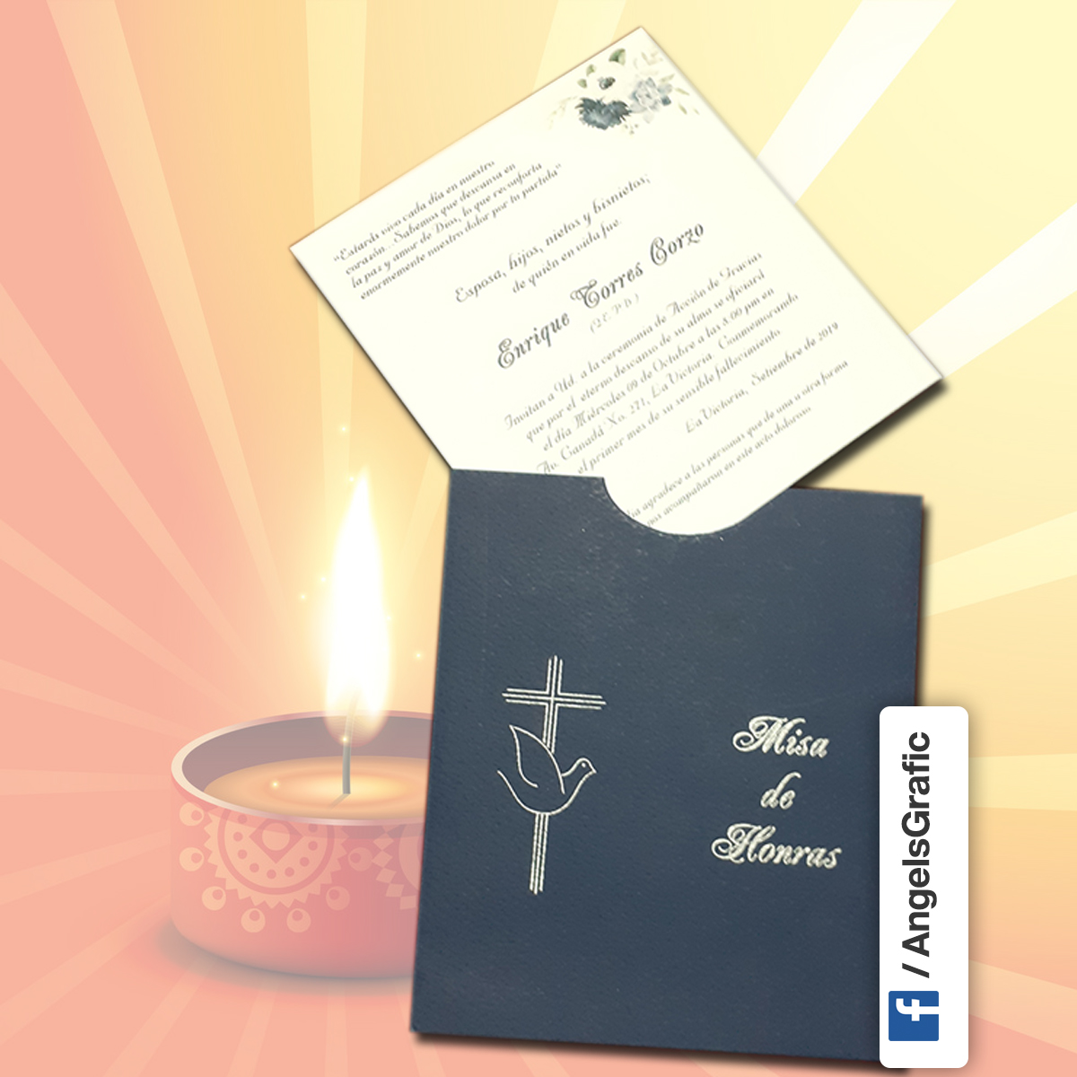 Invitación para Misa de Honras (hr-56927) - Angels Graphic